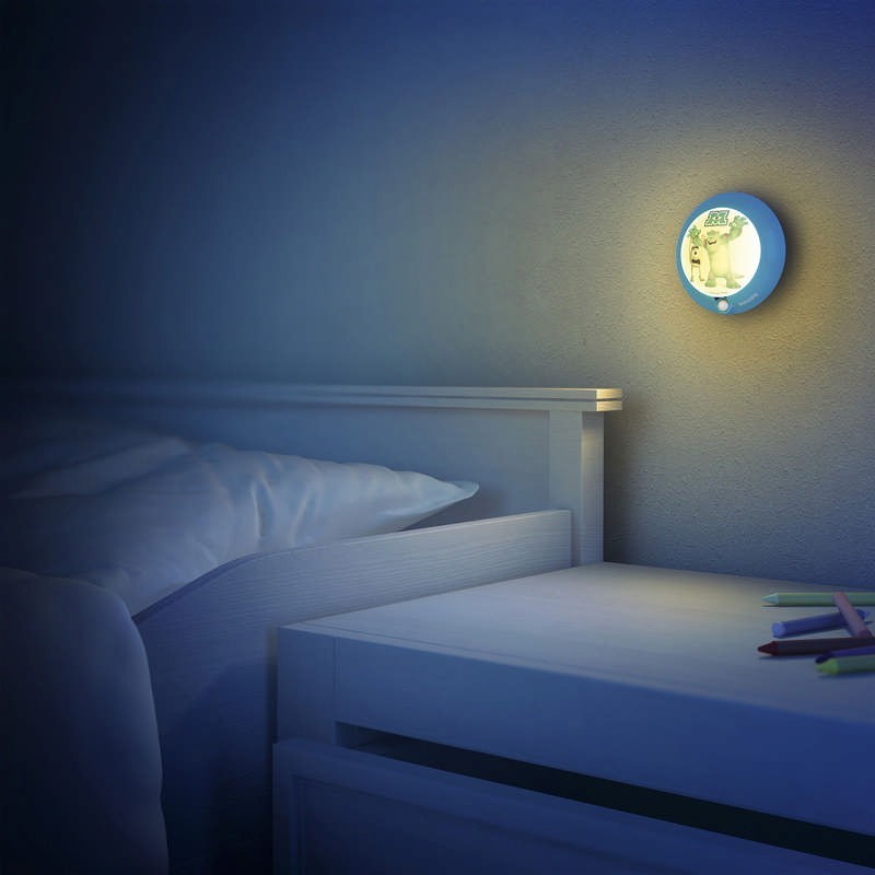 Zidna svetiljka - noćno svetlo sa senzorom Monsters plavo LED