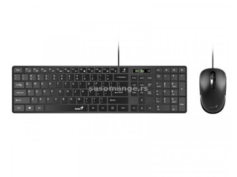 GENIUS SlimStar C126 USB YU crna tastatura+ USB crni miš