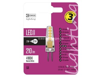 Led Sijalica Emos Classic Jc A++ 2W G4 Nw Zq8621