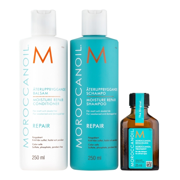 Moroccanoil Repair Trio šampon 250ml + regenerator 250ml + tretman original 25ml