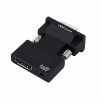 FAST ASIA Adapter HDMI (F) - VGA (M) plug in crni