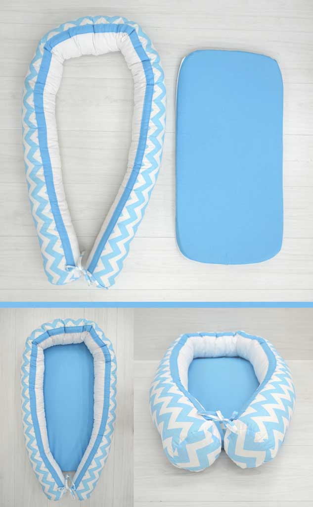 Ležaljka-gnezdo -jastuk-plava