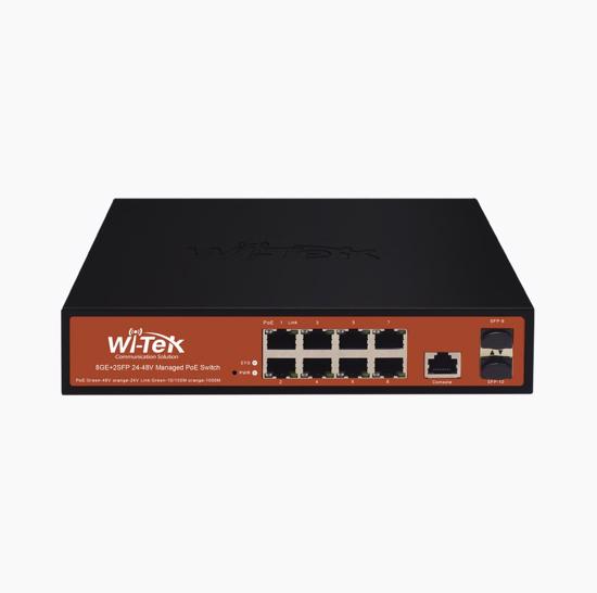 Wi-Tek WI-PMS310GF-Alien 8GE+2SFP Ports 24V/48V Mixed L2 Managed PoE Switch with 8-Port PoE