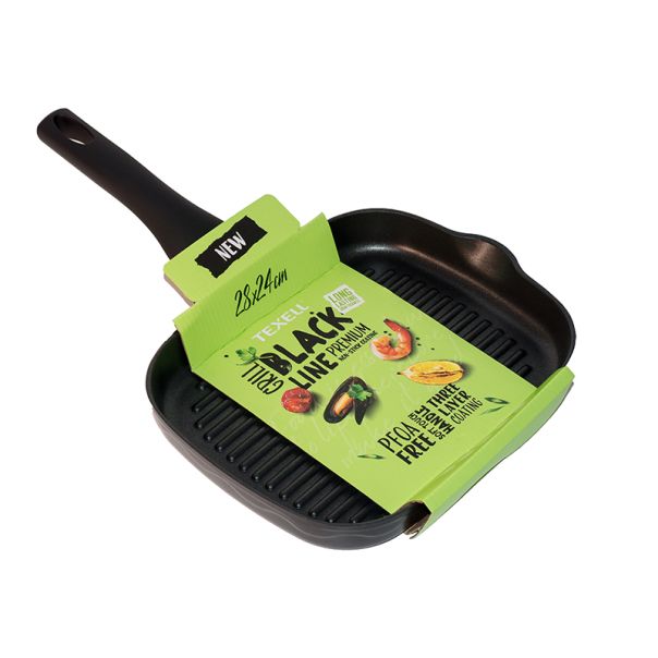 TEXELL Tiganj Grill BLACK LINE 28*24cm TPBL-G28