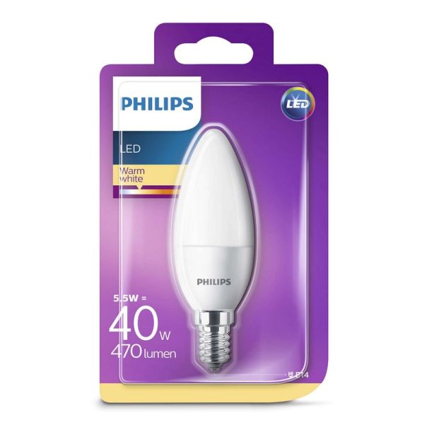 PHILIPS LED sijalica 5 W (40 W) E14 WW mat