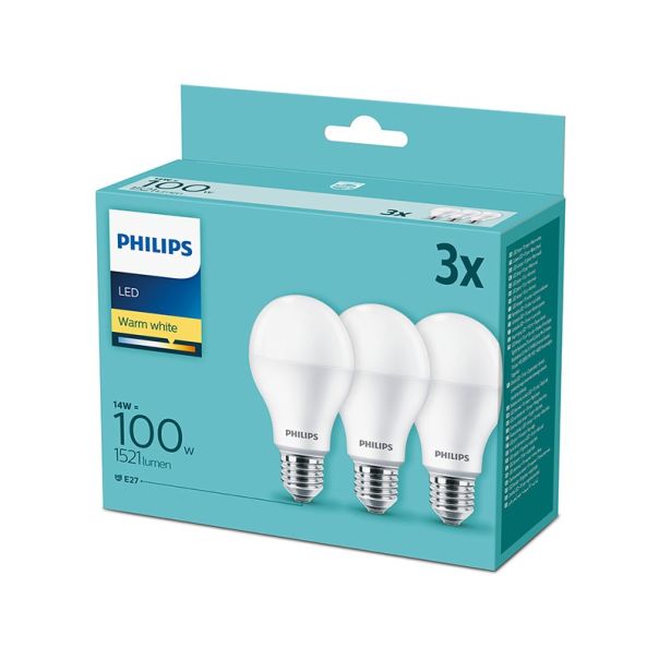 PHILIPS LED sijalica 13 W (100 W) E27 A67 WW FR set 3/1