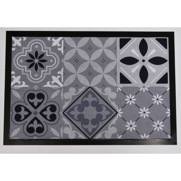 LUANCE Otirač Carreaux 40x60 cm pvc/poliester siva