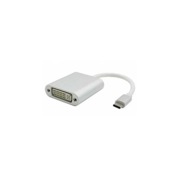 FAST ASIA Adapter - konvertor USB 3.1 tip C (M) - DVI (F) srebrni