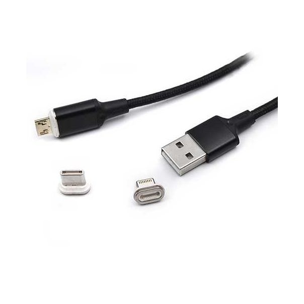 KETTZ Kabl USB, magnetni na IP/Type C/Micro, 1m