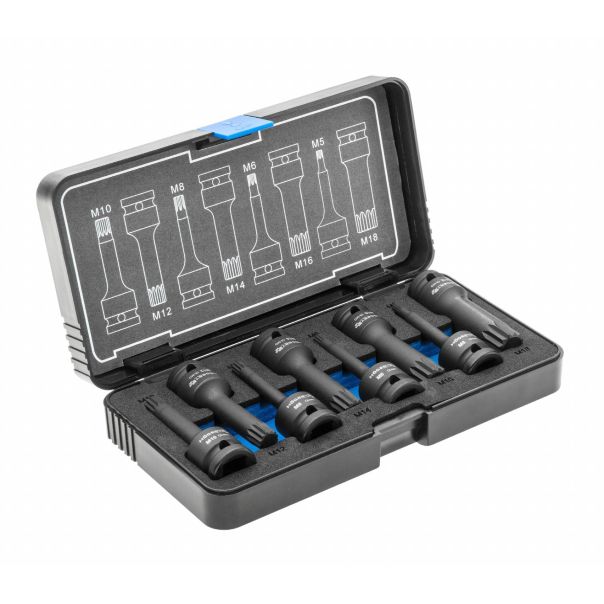 HOGERT Set udarnih nasadnih ključeva 1/2" Spline