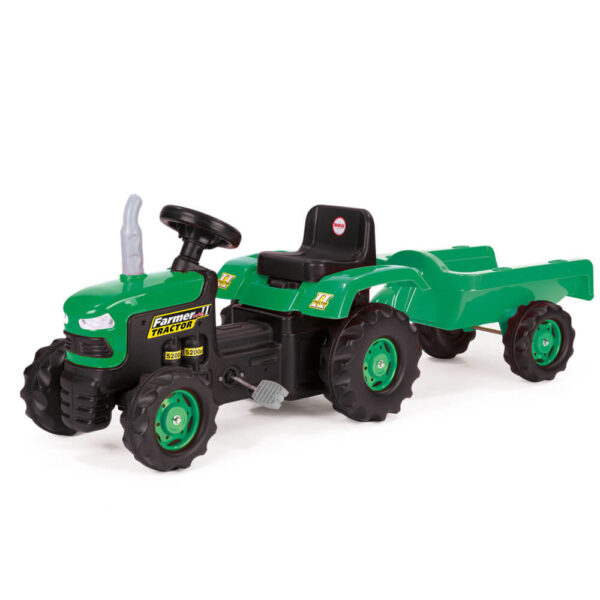 Traktor na pedale Farmer 080530 sa prikolicom Dolu – zeleni