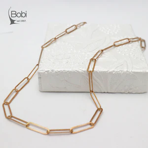 Srebrna ogrlica "paperclip necklace" sa rozegold pozlatom ls091