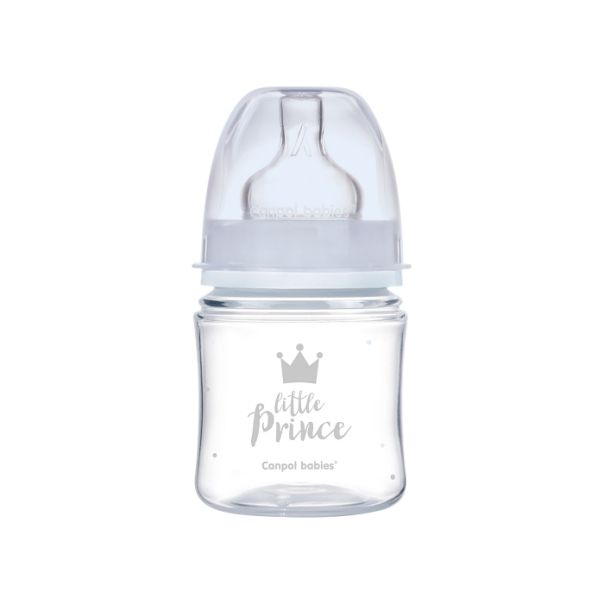CANPOL Flašica za bebe sa širokim vratom 120 ml, pp - 35/233 "Mala princeza - Plava"