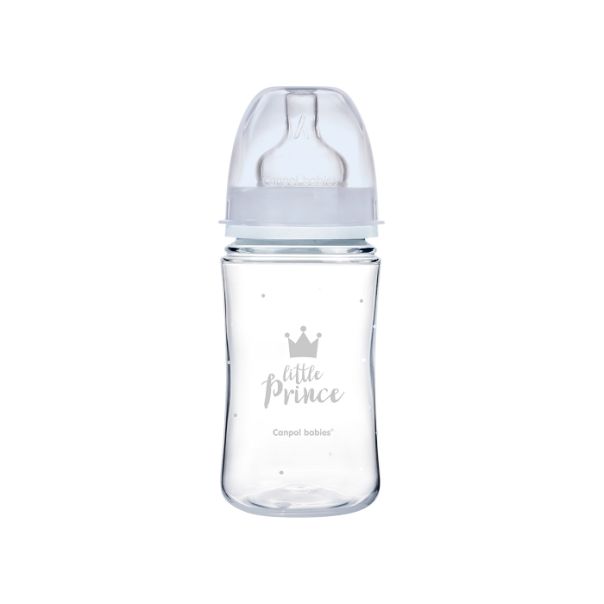 CANPOL Flašica za bebe sa širokim vratom 240 ml, pp - 35/234 "Mala Princeza - Plava"