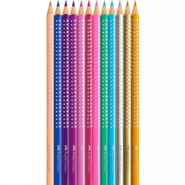 FABER CASTELL Drvene bojice Sparkle Grip, set 1/12 201737