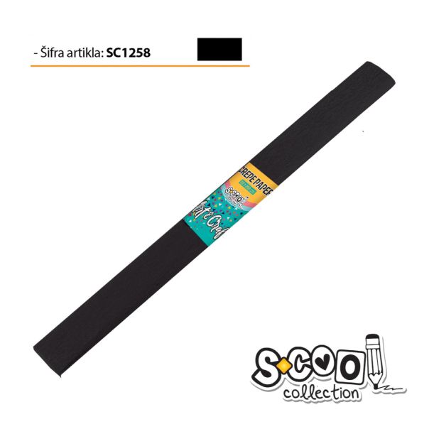 S-COOL Krep papir, crni sc1258