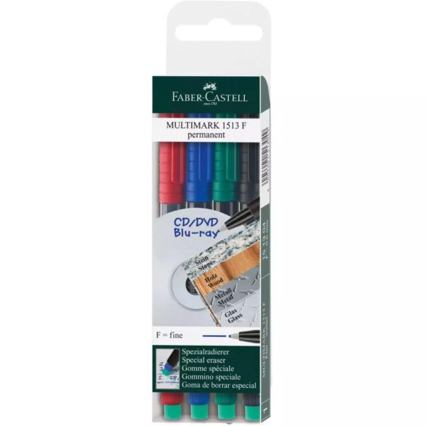 FABER CASTELL Markeri OHP F, set 1/4 151304