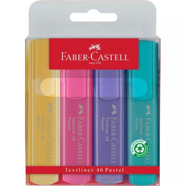 FABER CASTELL Tekst marker 46, set 1/4 pastel