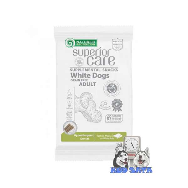 Nature's Protection Hipoalergenske Dental Poslastice Za Bele Pse, Bela Riba 150g