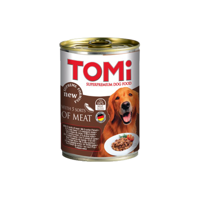 Tomi konzerva za pse 5 vrsta mesa 400g