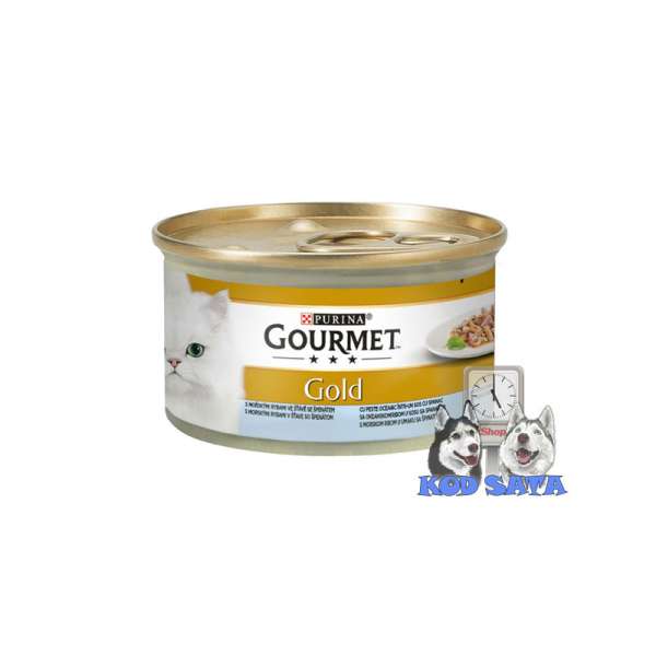 Gourmet Gold Konzerva Za Mačke Riba i Spanać Komadići 85g