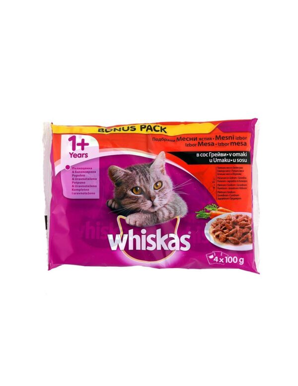 Whiskas multipack kesice Meso i Povrće, 4x100gr