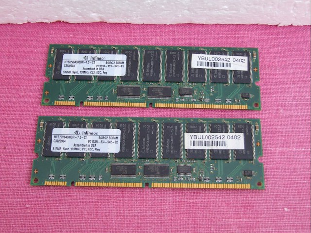 Infineon 2x512MB SDRAM uparene memorije + GARANCIJA!