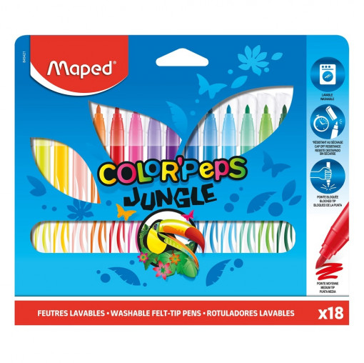 FLOMASTERI MAPED COLOR`PEPS JUNGLE 1/18