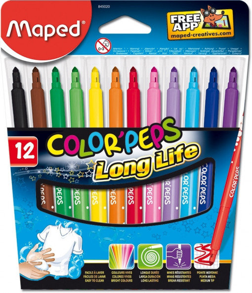 FLOMASTERI MAPED COLOR`PEPS LONG LIFE 1/12