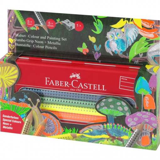 Faber Castell JUMBO grip bojice 1/10 neon+metalik