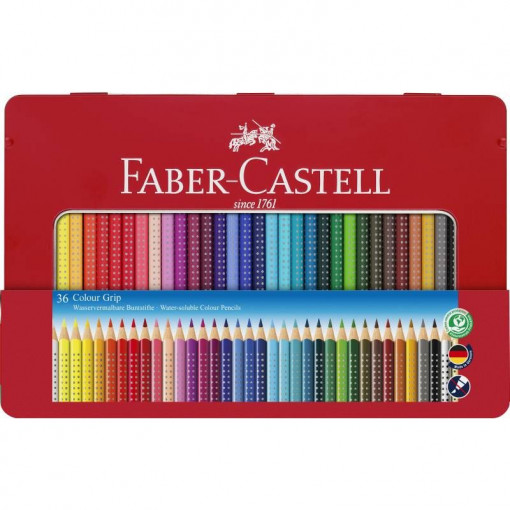 Faber Castell bojice drvene 1/36 GRIP metalna kutija