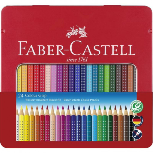 Faber Castell bojice drvene 1/24 GRIP metalna kutija