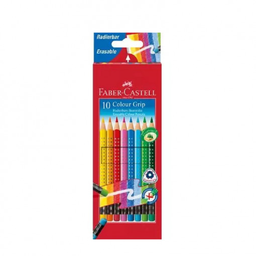 Drvene bojice GRIP sa gumicom 1/10 Faber Castell