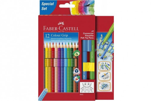 Faber Castell drvene bojice GRIP 1/12+2 flomastera CONNECTOR