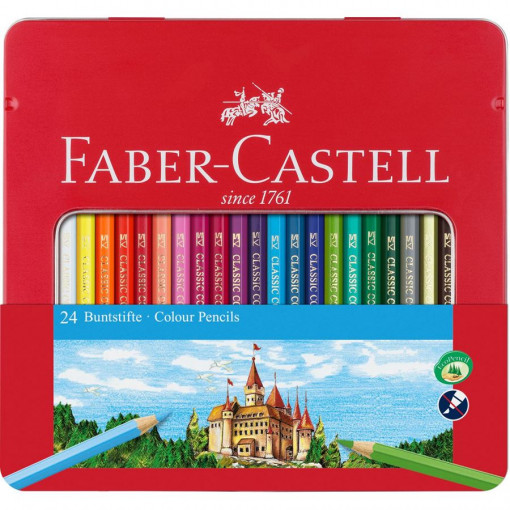 Drvene bojice Vitez metalna kutija 1/24 Faber Castell