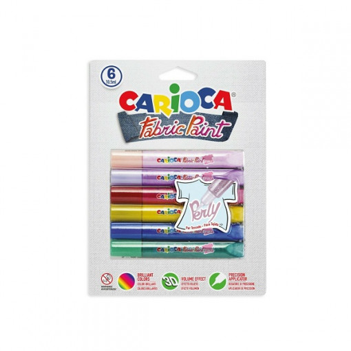 Flomaster fabric paint za tekstil PEARLY 1/6 Carioca