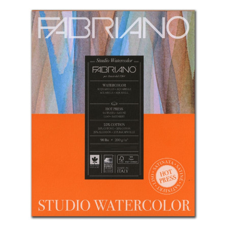 Blok Studio Watercolour 22,9x30,5cm 75L 200g (hot pressed/grana satinata) Fabriano 19752004