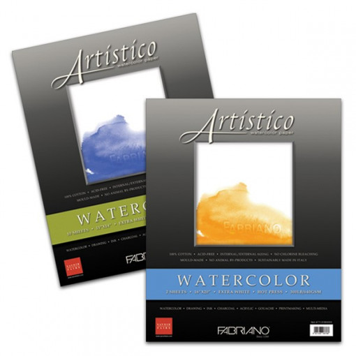 Papir Watercolour Artistico extra 56x76cm 300g (hot pressed/grana satinata) Fabriano 19210079