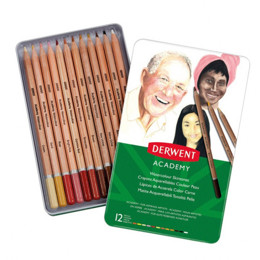 Boje drvene 1/12 Aquarelle u metalnoj kutiji Academy Derwent