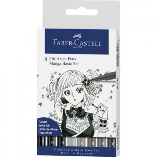 Faber Castel Pitt Art pen brush 1/8 Manga basic set