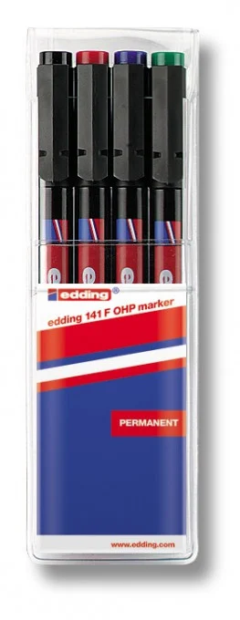 Permanent pen OHP marker 0,6mm, set 1/4 141F