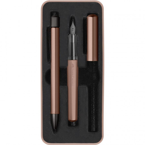 Faber Castell set HEXO Hemijska olovka+Naliv pero M BRONZE