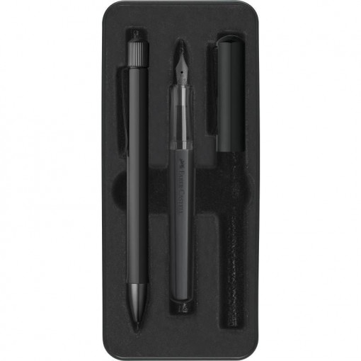 Faber Castell set HEXO Hemijska olovka+Naliv pero M BLACK