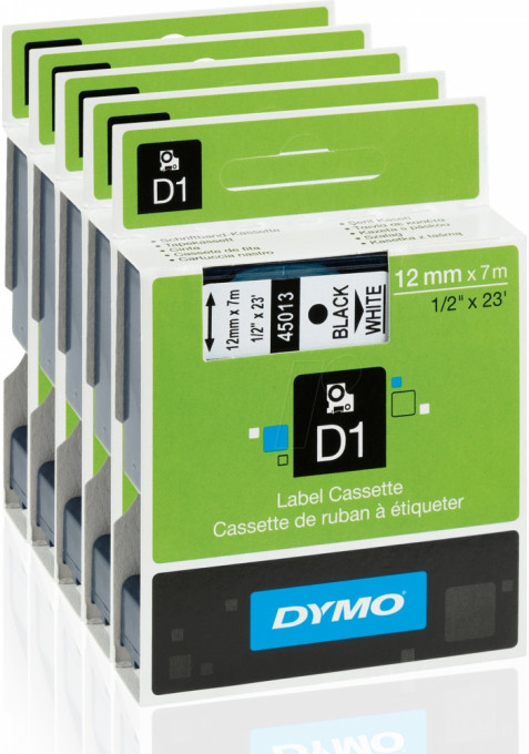 DYMO traka D1 12mm x 7m, crvena na providnoj