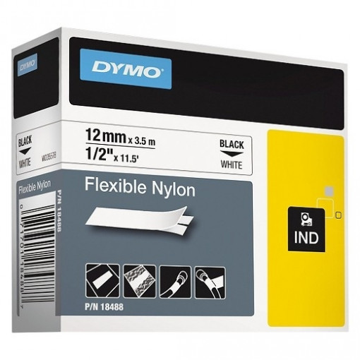 DYMO traka IND Pol 9mm x 5.5m, crna/providno