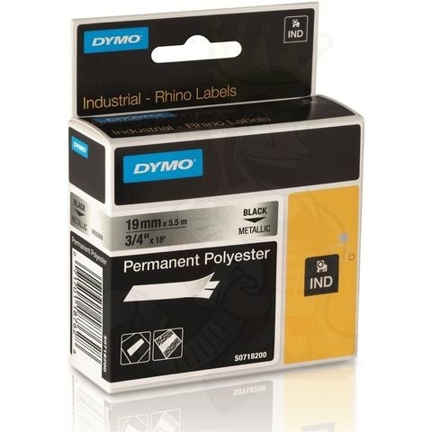 DYMO traka IND Pol 9mm x 5.5m, crna/srebrna