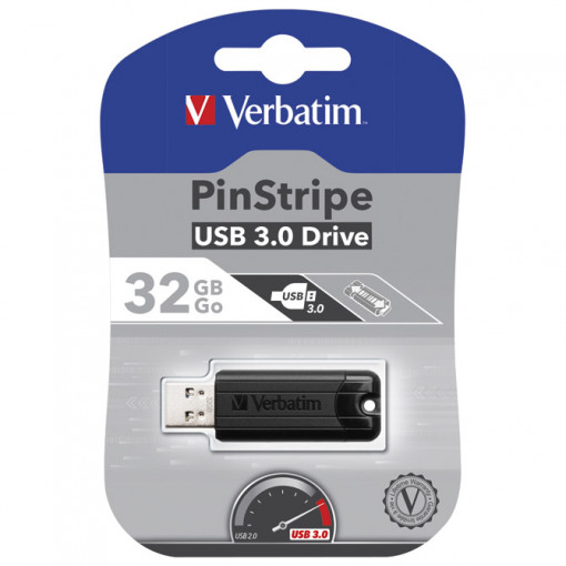 Memorija USB 3.0 32Gb PinStripe Verbatim 49317 crna blister