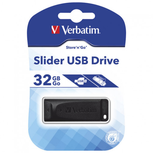 Memorija USB 32Gb Drive Slider Verbatim 98697 crna blister
