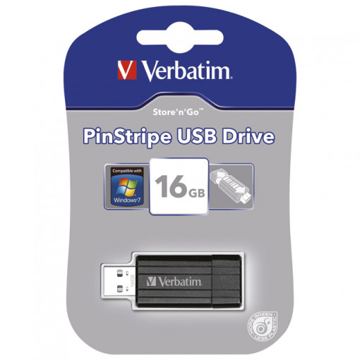 Memorija USB 16Gb PinStripe Verbatim 49063 crna blister