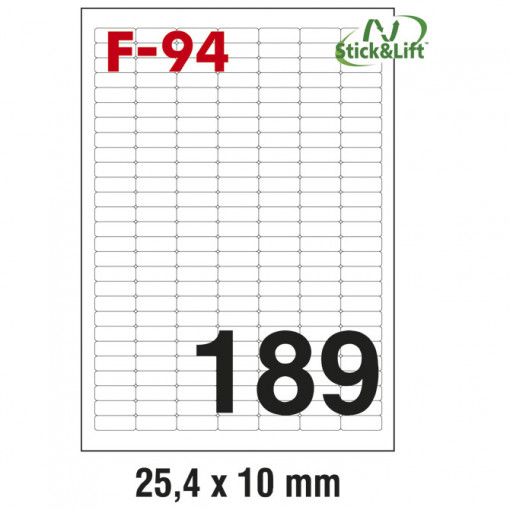 Etikete ILK 25,4x10mm odlepljive pk100L Fornax F-94